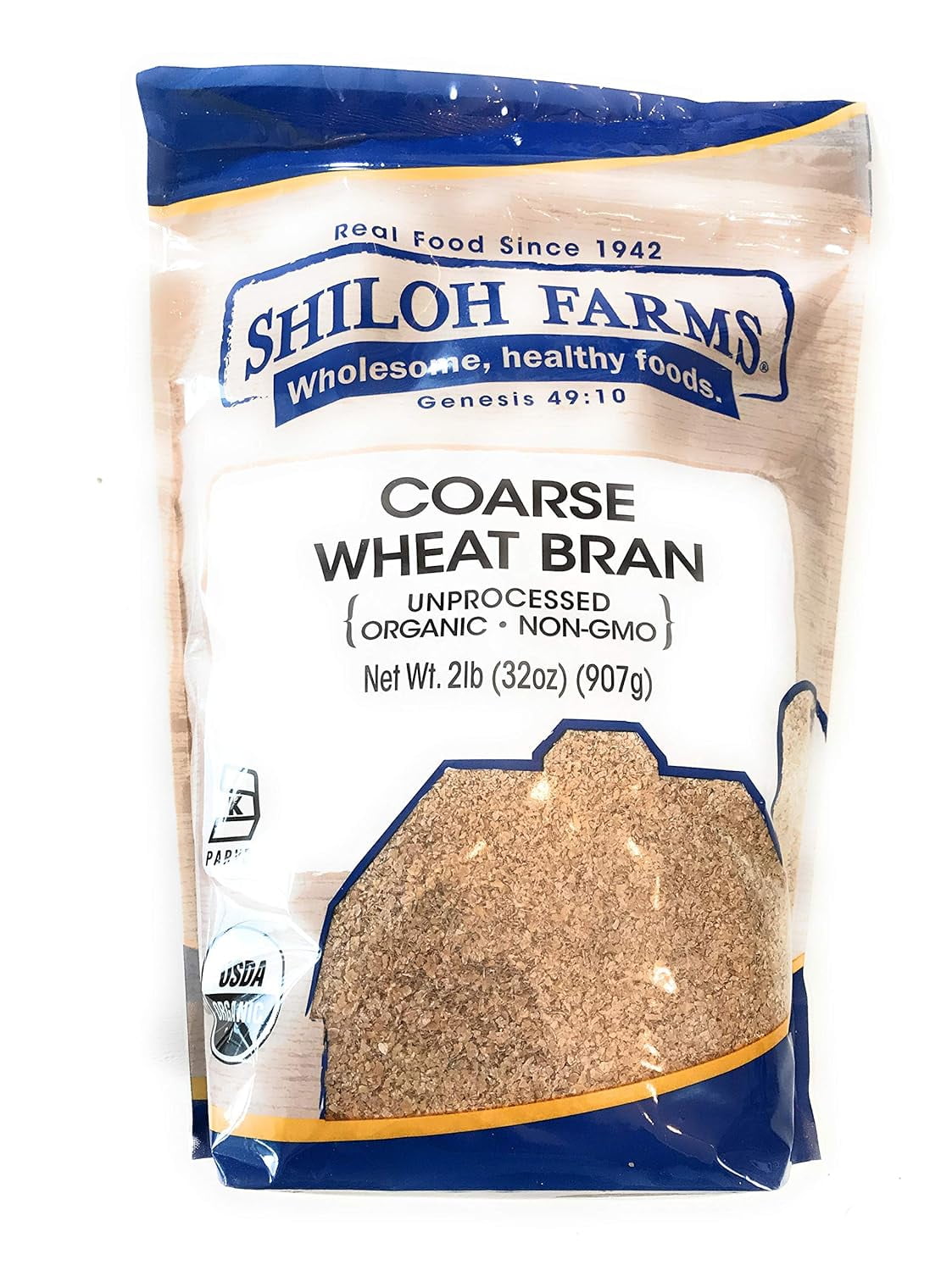 Shiloh Farms Organic Coarse Wheat Bran Unprocessed - 16 oz. - Pack of 2 ...