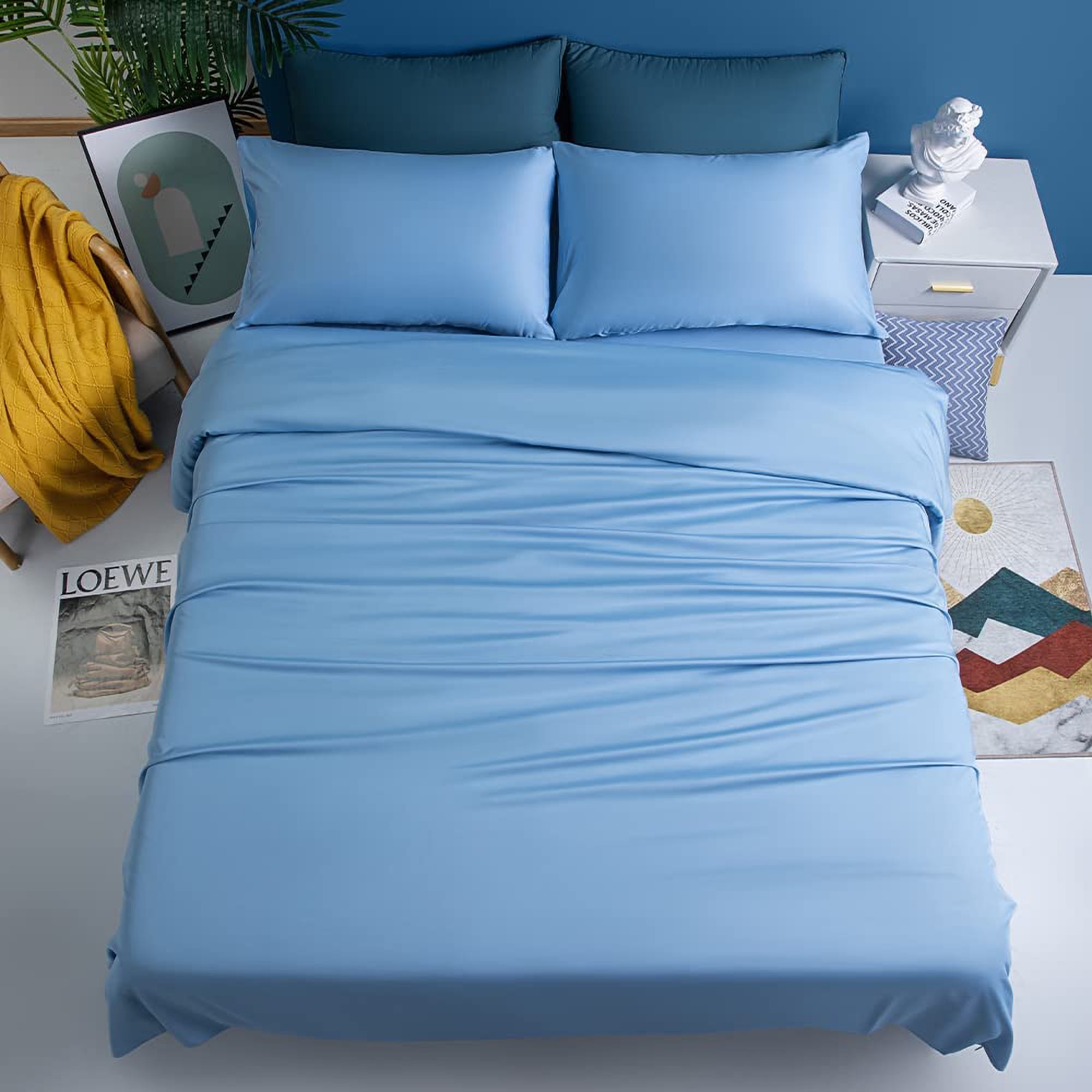 Shilucheng 100 Organic Bamboo Bed Sheets Cooling California King