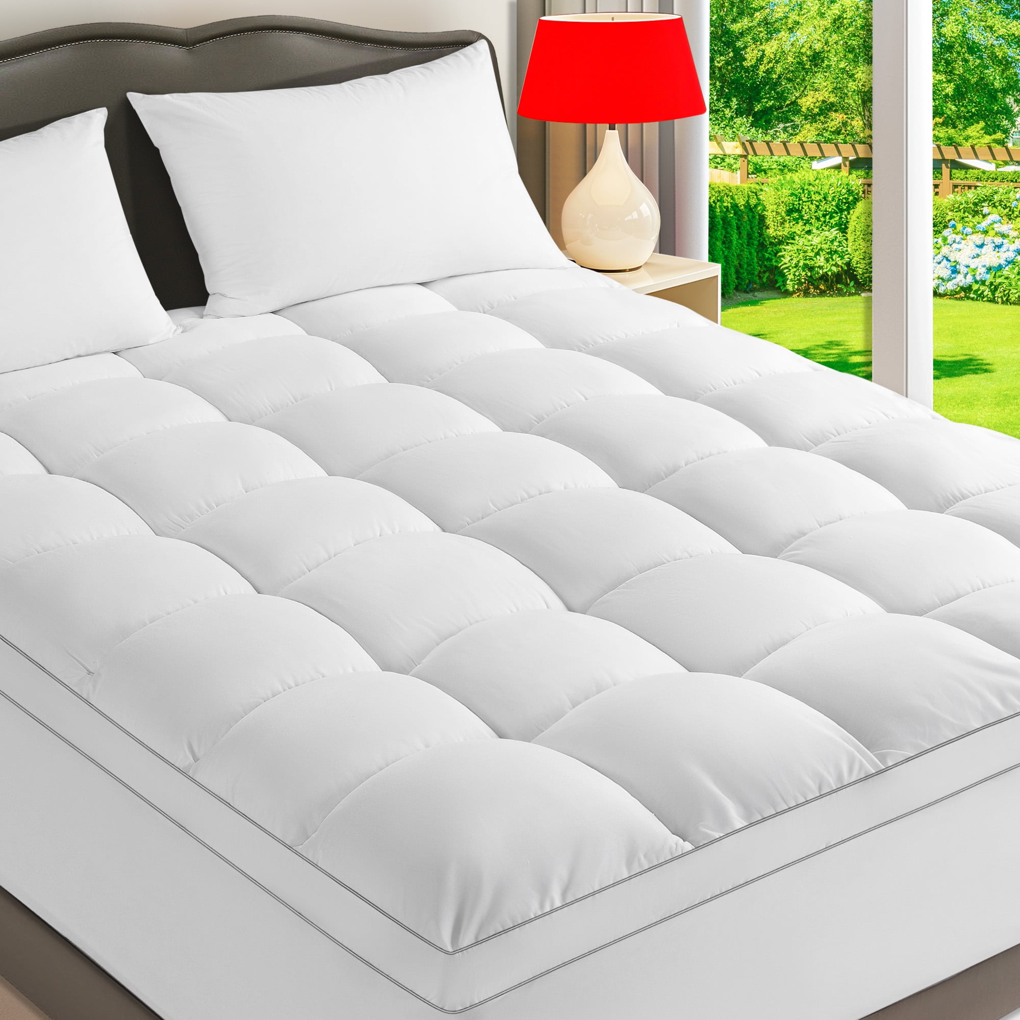 "Shilucheng King Size Pillow Top Mattress Cover, Thick Cooling 400TC ...