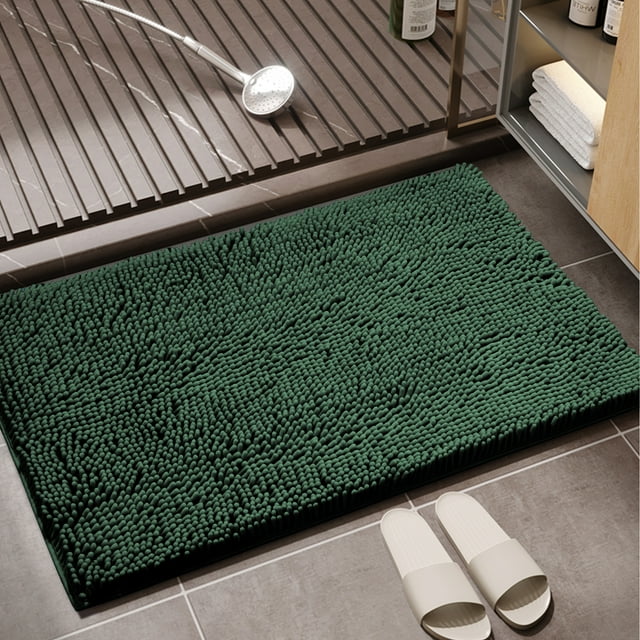Shilucheng Luxury Chenille Bath Rug, Non-Slip Soft Absorbent Bath Mats ...