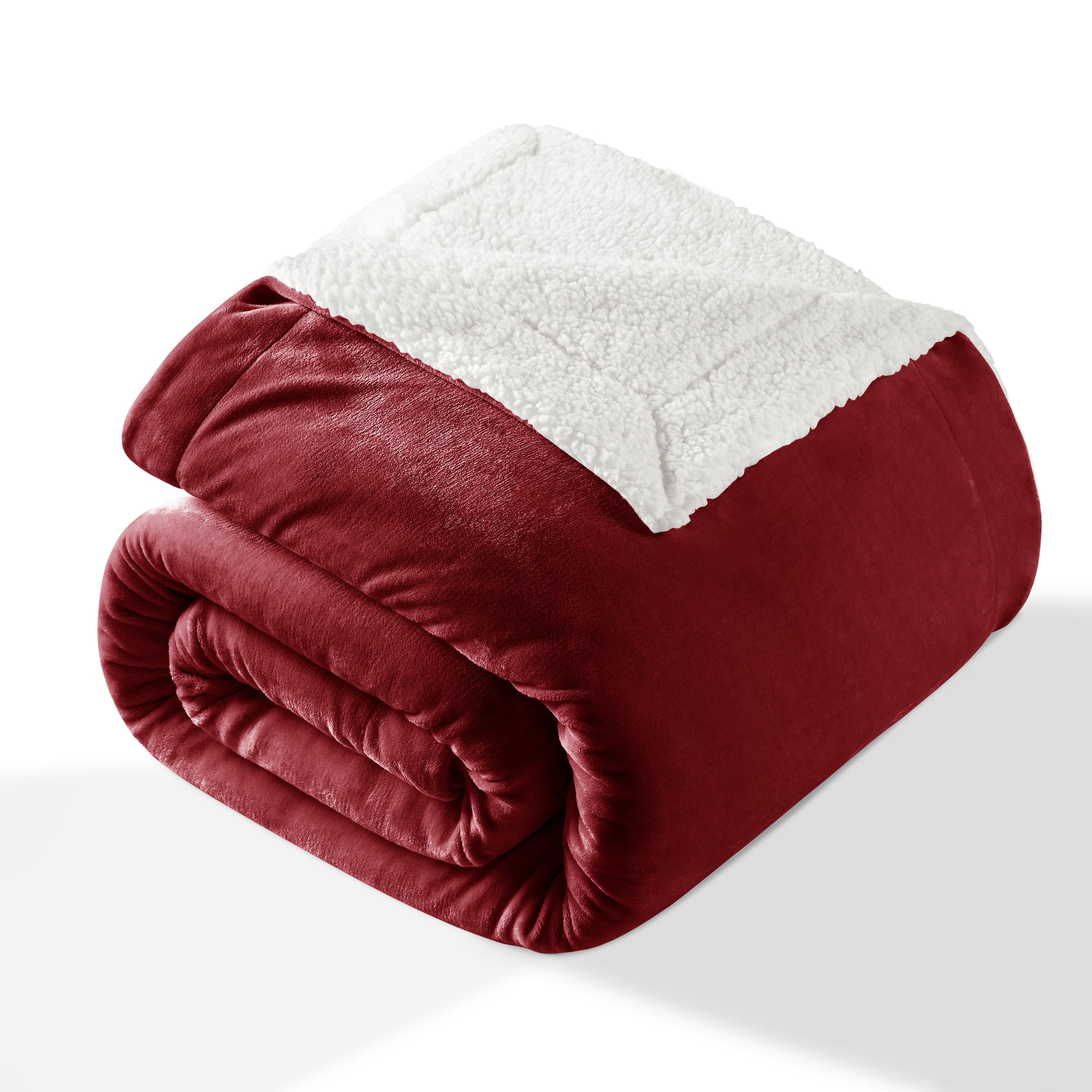 Shilucheng Reversible Plush Sherpa Fleece Blanket, Winter Warm Velvet ...