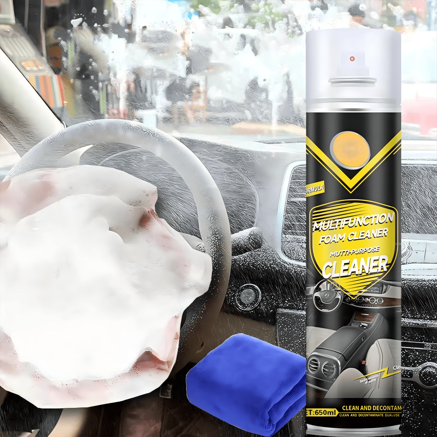 Shima Multifunctional Car Interior Foam Cleaner, 650ml/23 Fl. Oz, Multifunction Foam Cleaner ...
