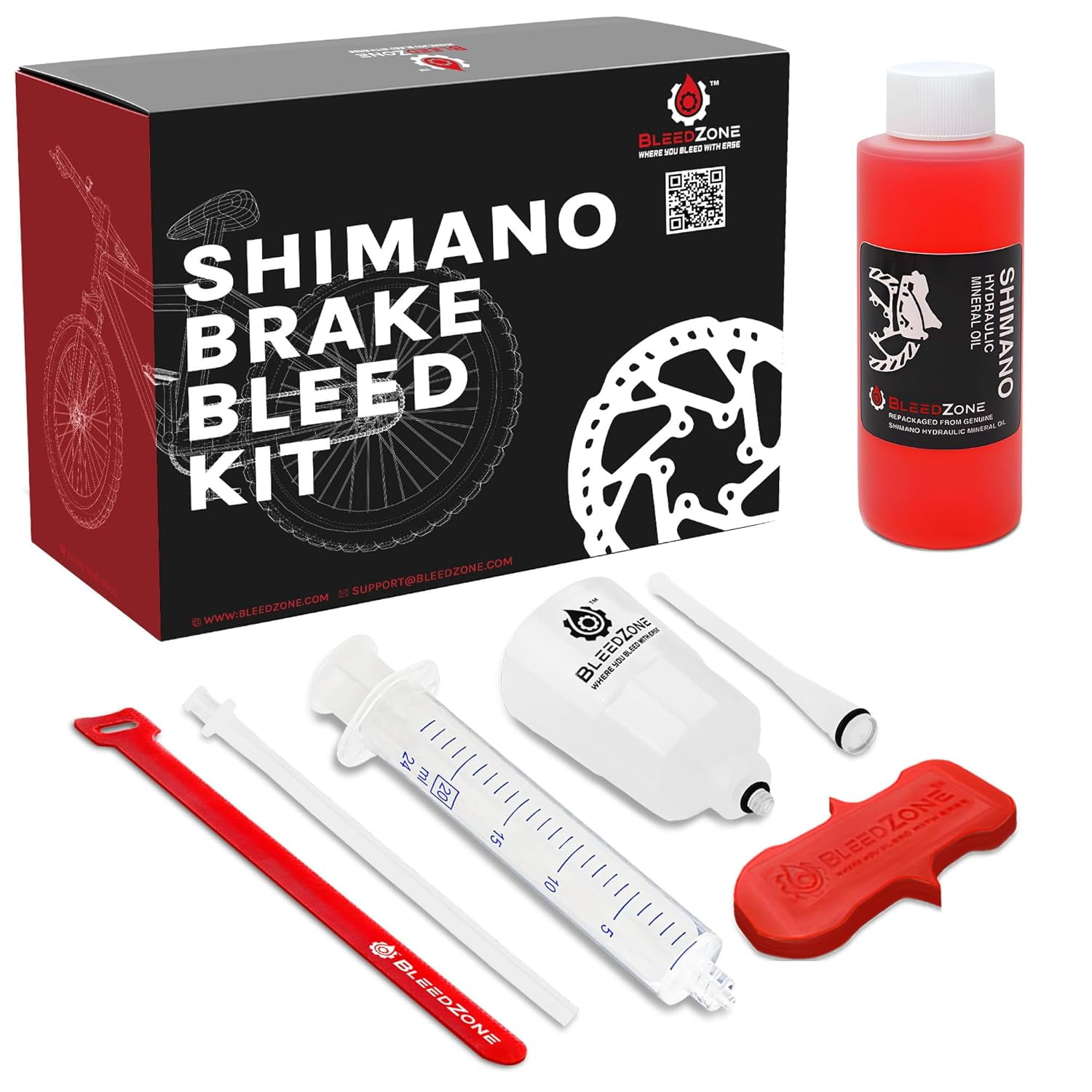 Shimano Brake Bleed Kit with 120ml Mineral Oil - Hydraulic Brake Bleed ...