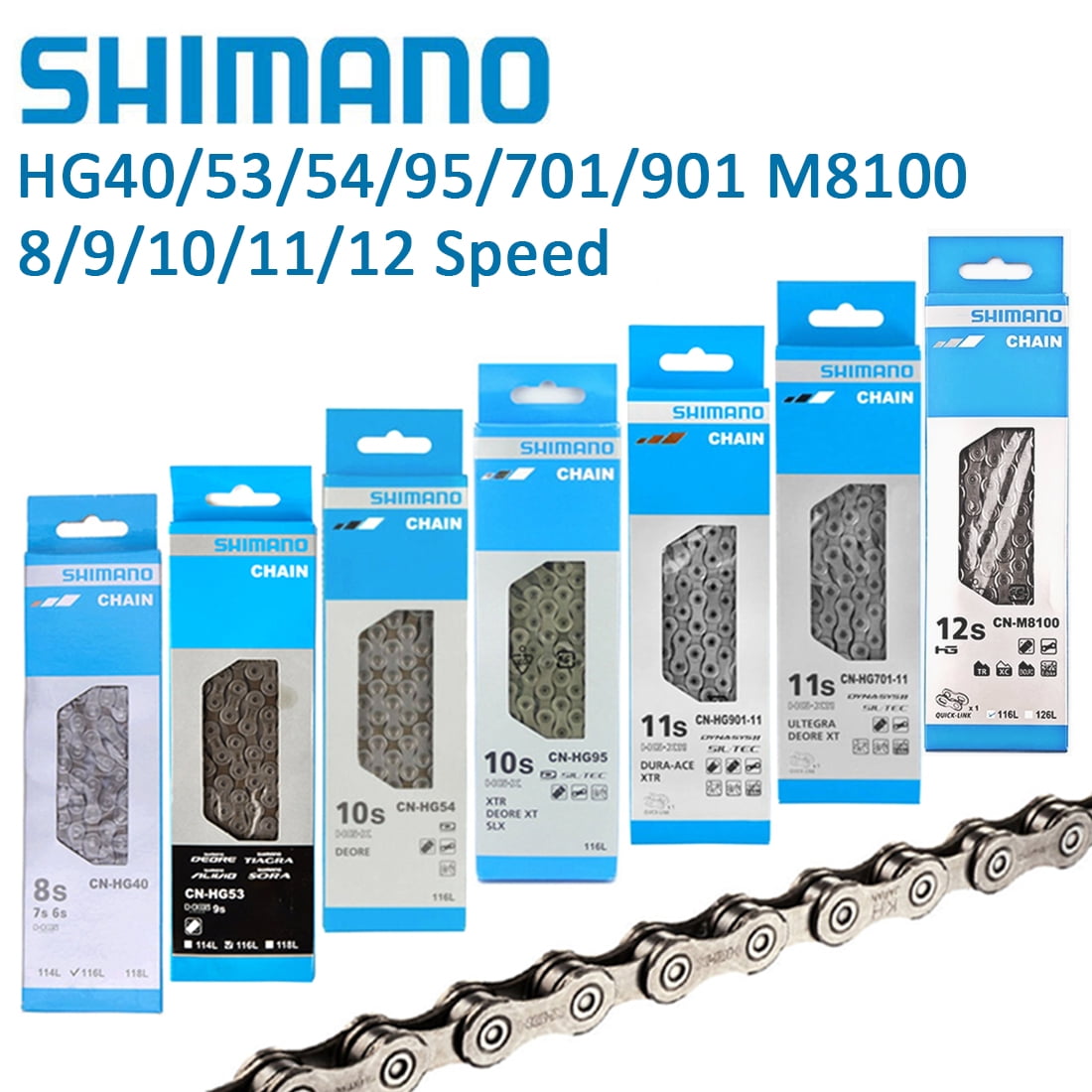 Shimano Chain Mountain Bike Chain CN-HG40/HG53/HG54/HG95/M8100/HG701 ...