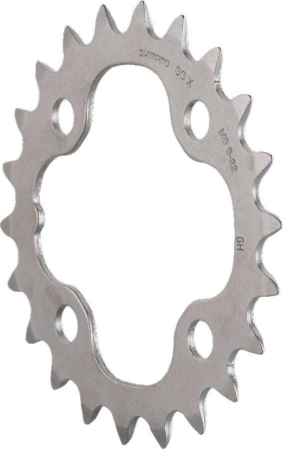 Shimano Deore M532 22T 64mm BCD 4 Bolt 9 Speed Silver Steel Inner ...