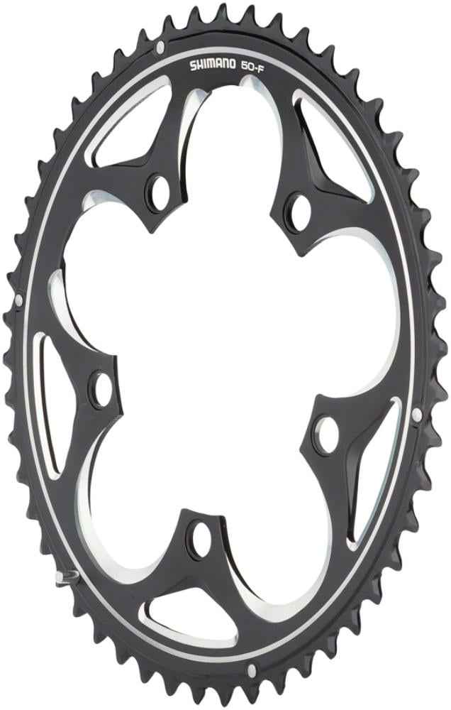 Shimano R565 Chainring - 50t, 110 BCD, 5-Bolt, 10-Speed, Black ...