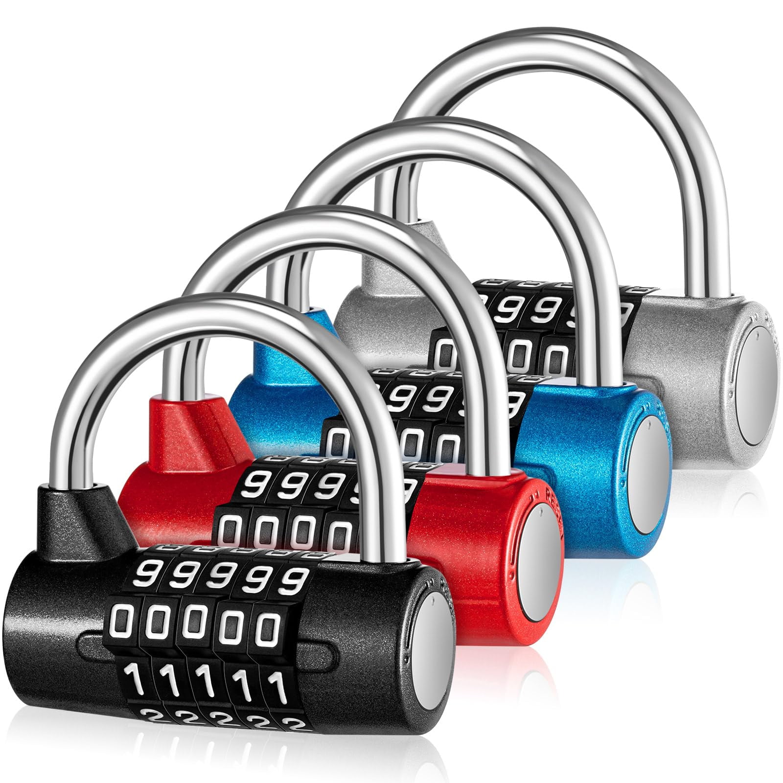 Shimeyao 4 Pcs 5 Letter Combination Lock Heavy Duty Gym Locker 5 Digit ...