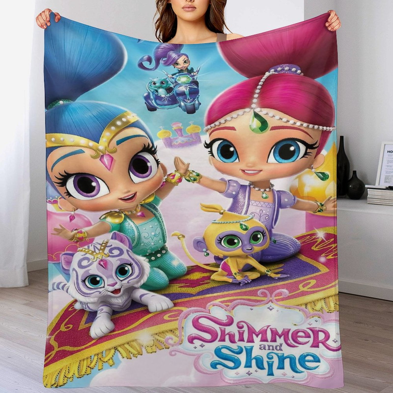 Shimmer And Shine Blanket, Super Soft Cozy Flannel Throw Blanket Bedding Gifts for Kids Adults ...