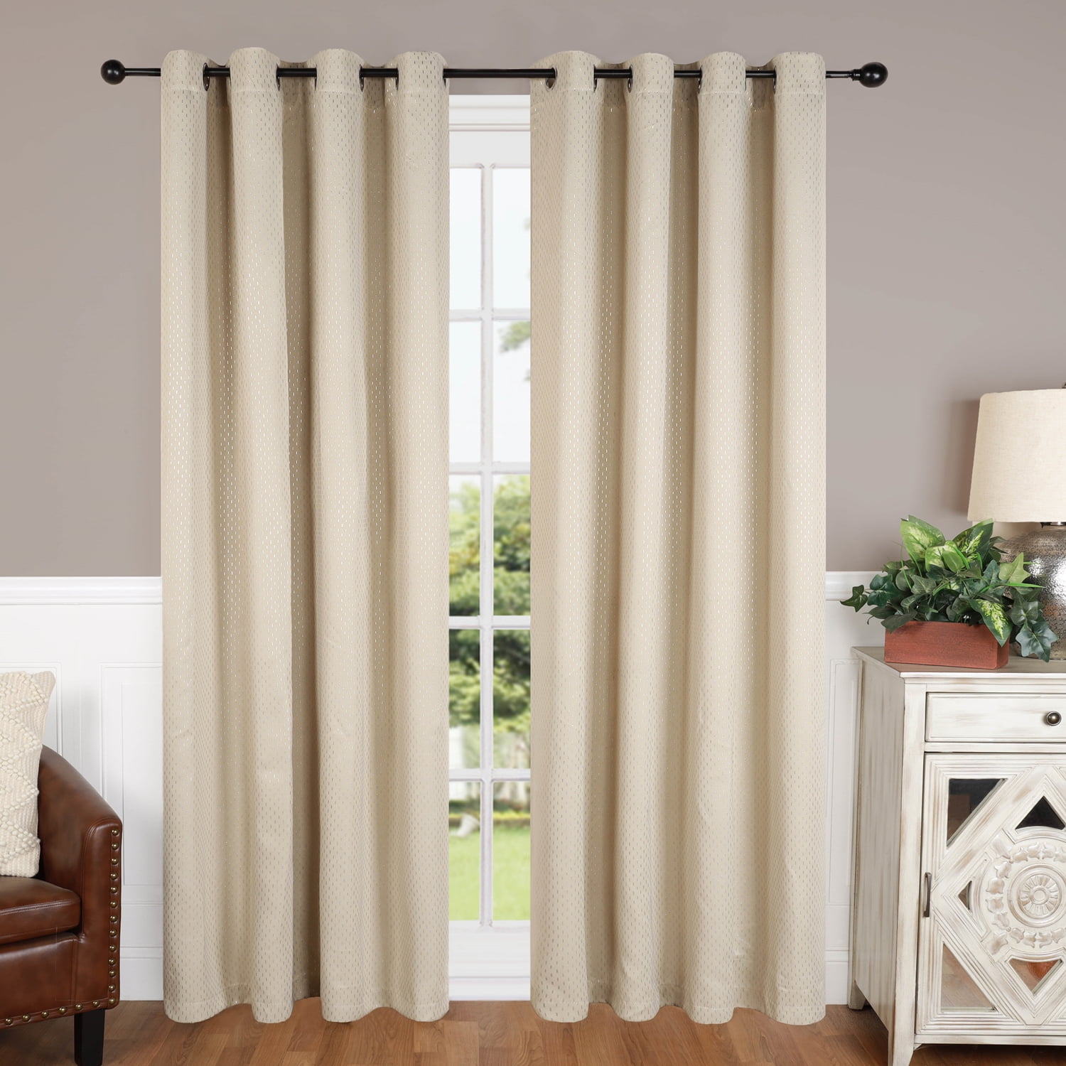 Shimmer Blackout 2 Panel Curtains - Walmart.com