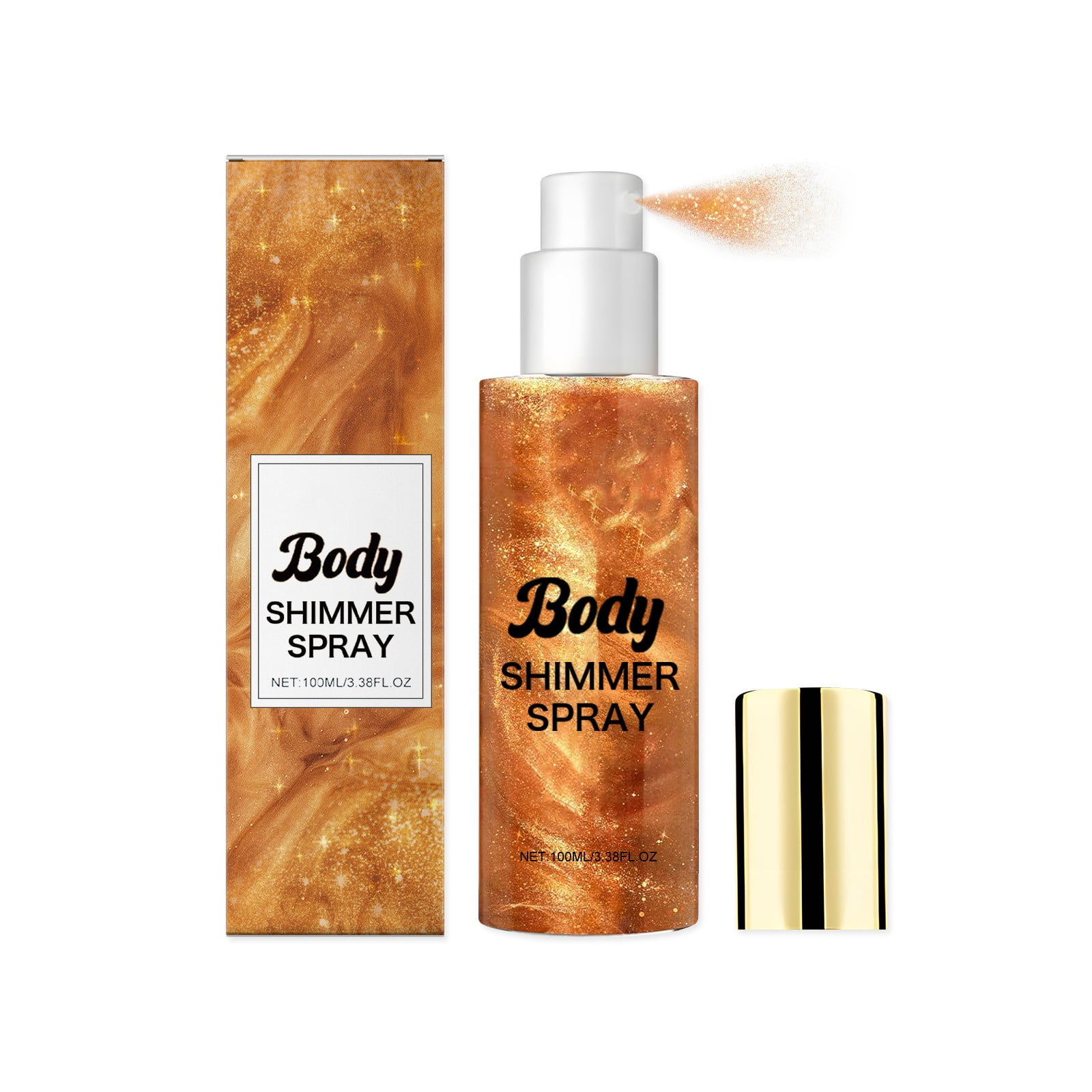 Shimmer Body Oil-Bronze Gold Face Brighten Pearl Highlighter Liquid ...