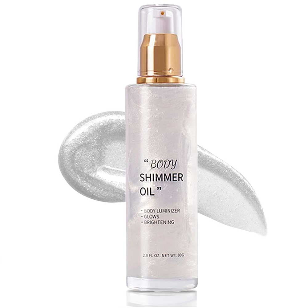 Shimmer Body Oil,Face and Body Liquid Luminizer Waterproof Moisturizing ...