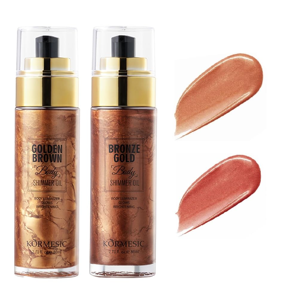 Shimmer Body Oil,Long Lasting Waterproof Face Brighten Glow Pearl ...