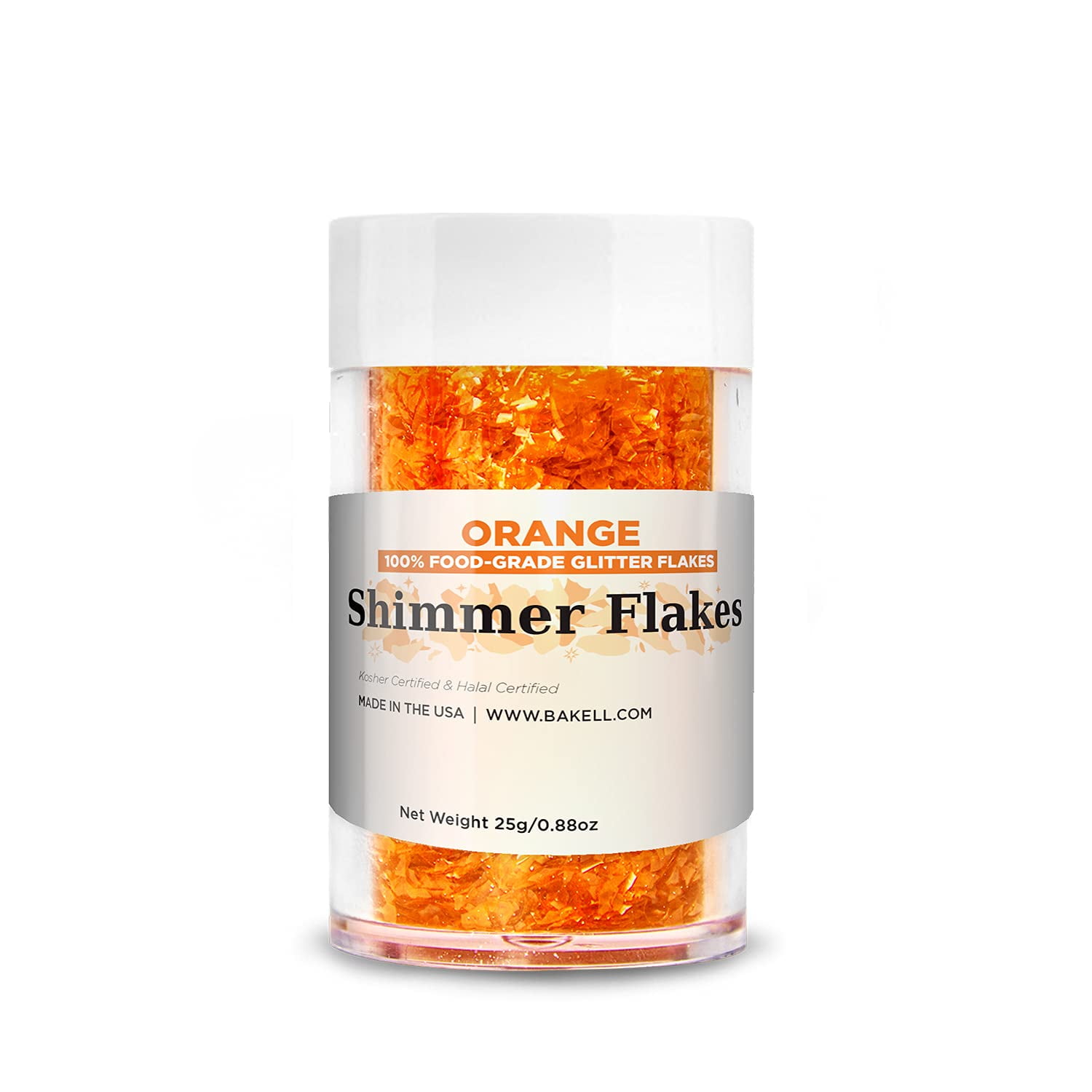 Shimmer Flakes - Orange (25g 1x Jar) | Edible Glitter Flakes for Cakes ...