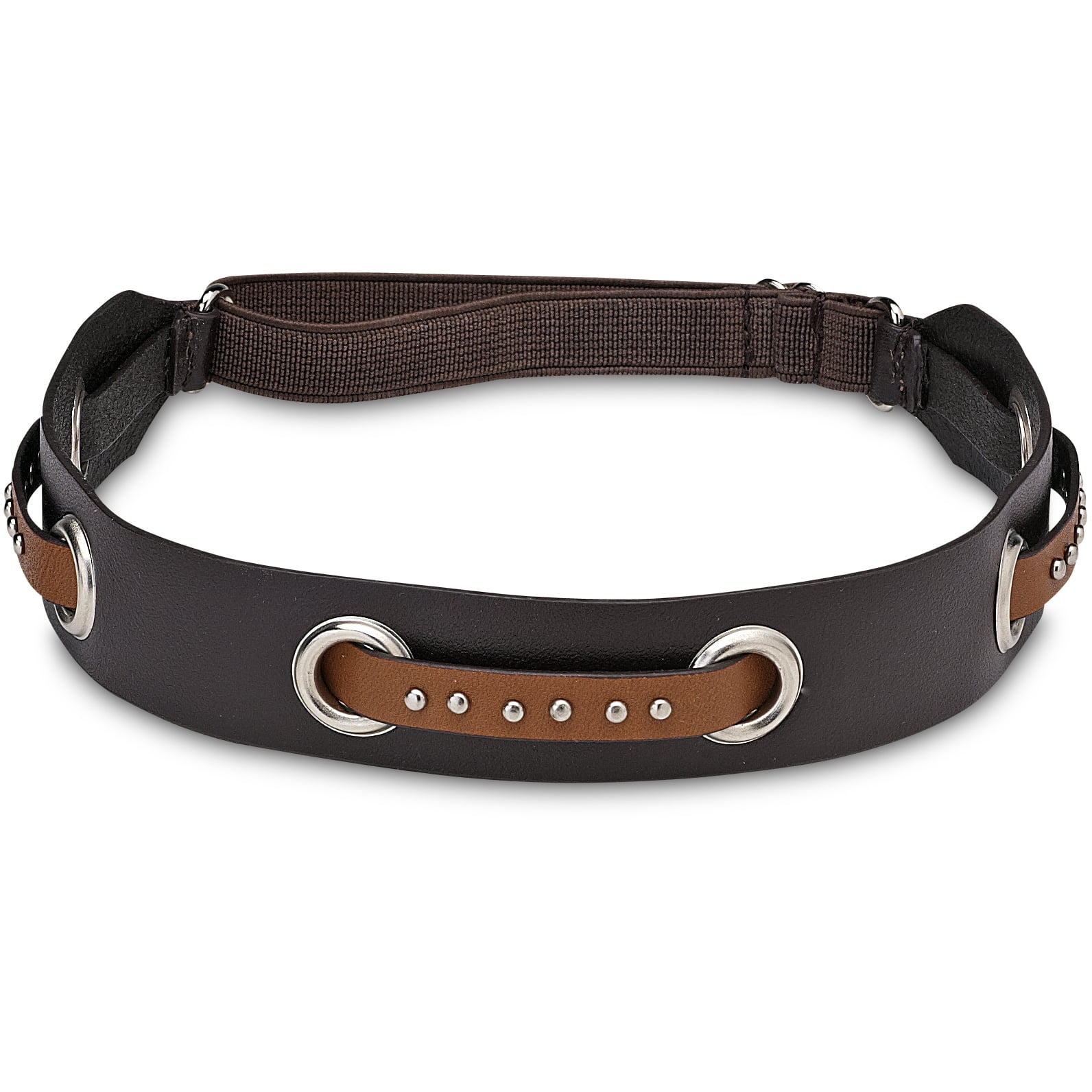 Camel & Brown Headband - 1" Leather Stud/Gem Elastic - Walmart.com