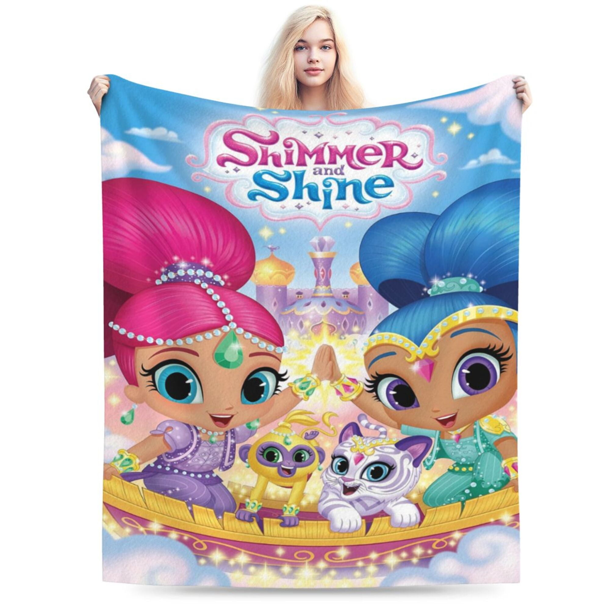 Shimmer and Shine Cartoon Flannel Blanket, Soft and Cozy Plush All Season Throw Blanket for Boys ...