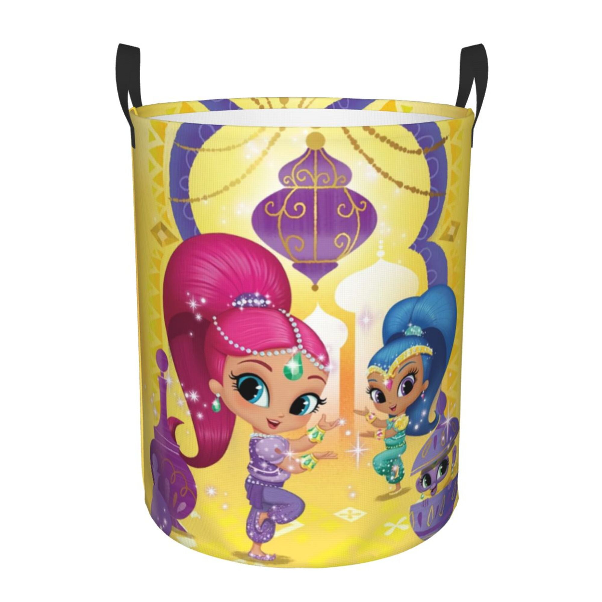 Shimmer and Shine Laundry Hamper Basket, Waterproof Collapsible Circular Clothes Storage Basket ...