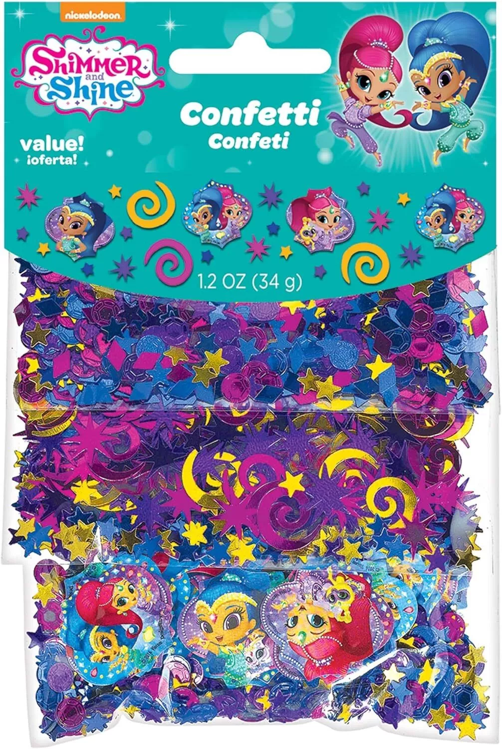 Shimmer & Shine Nick Jr Cartoon Kids Birthday Party Decoration Confetti ...