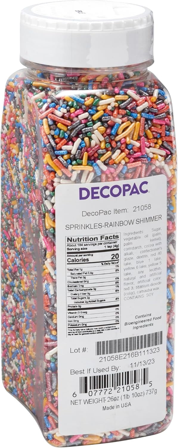 Shimmer Sprinkles | Extra Large 26oz Pack | Cake Sprinkle Mix, Fancy ...