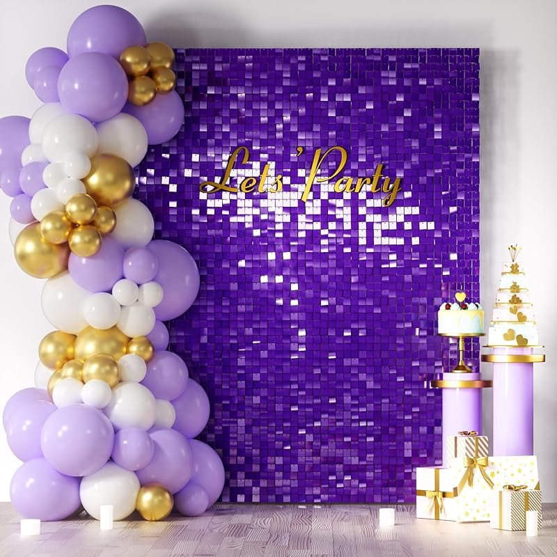 Shimmer Wall Backdrop - 24PCS Sequins Decoration Panels, Photo ...
