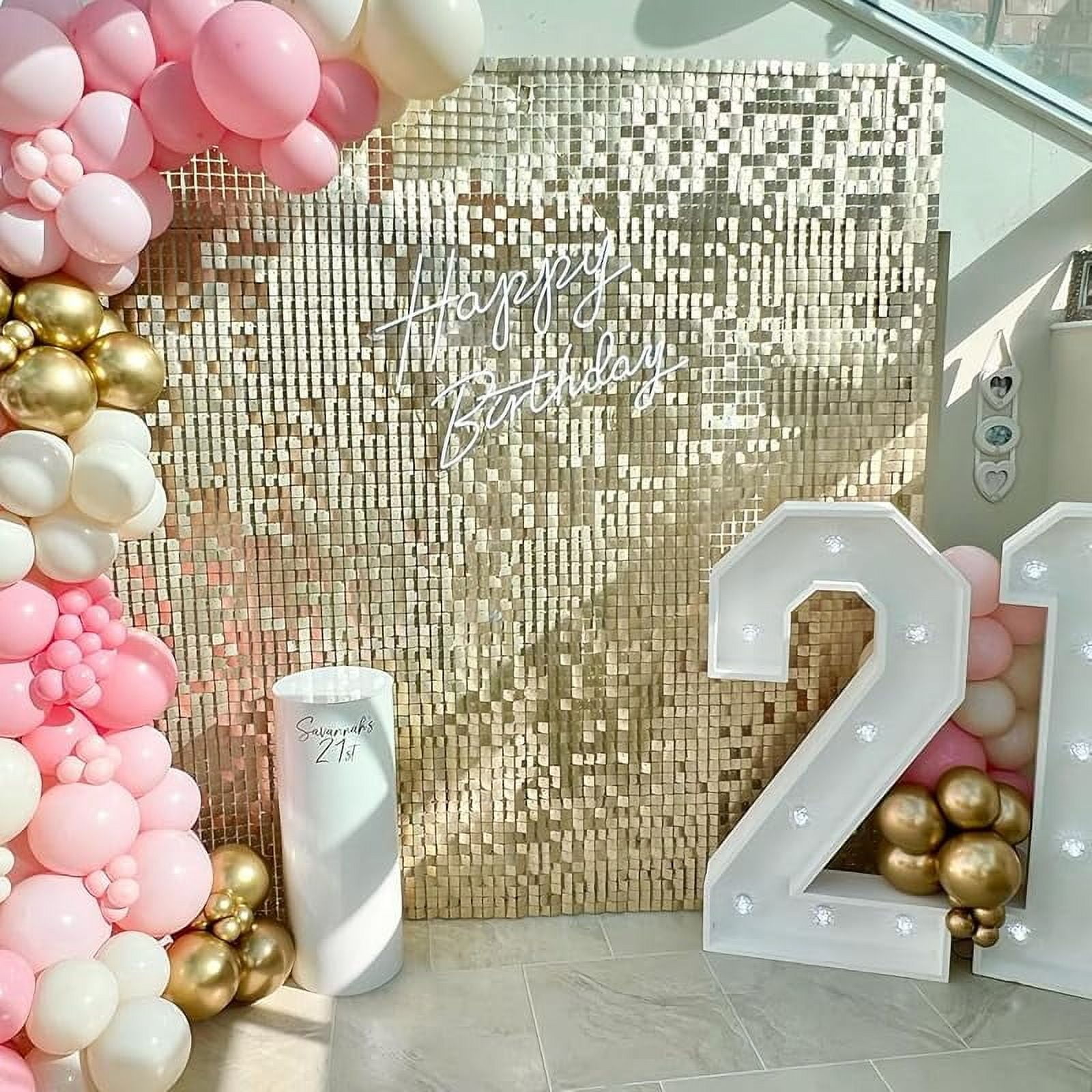 Shimmer Wall Backdrop 36 Panels Silver Sequin Backdrop Panels 6FTx6FT ...