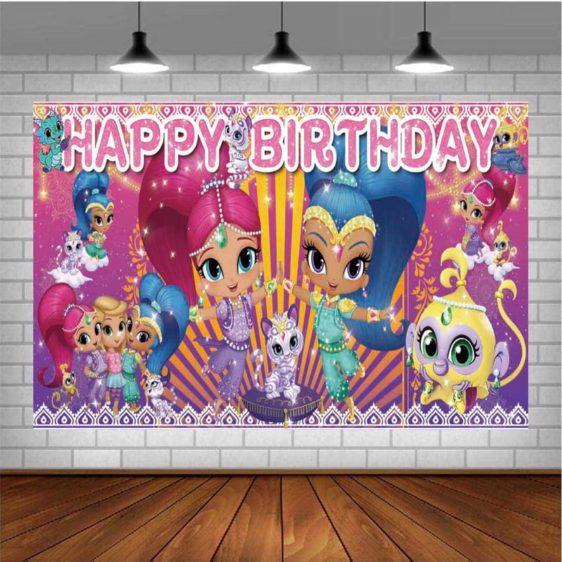Shimmer and Shines Post Wall Decor Birthday Banner Backdrop Background ...