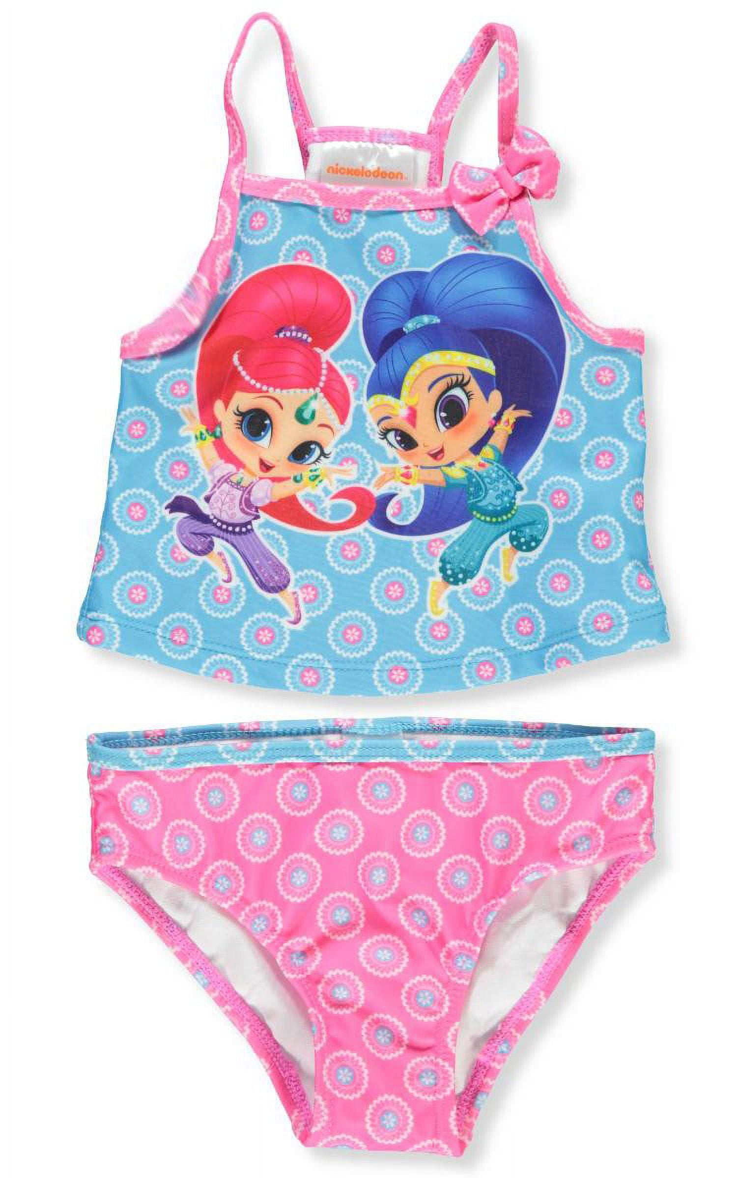 Shimmer and Shine Little Girls' Toddler 2-Piece Tankini - Blue, 2t ...