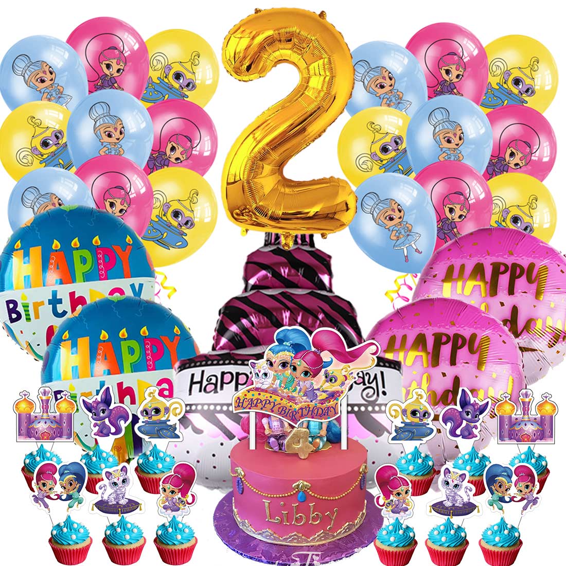 Shimmer and Shine Party Supplies 2nd Decor Kit Balloons Birthday Cake ...
