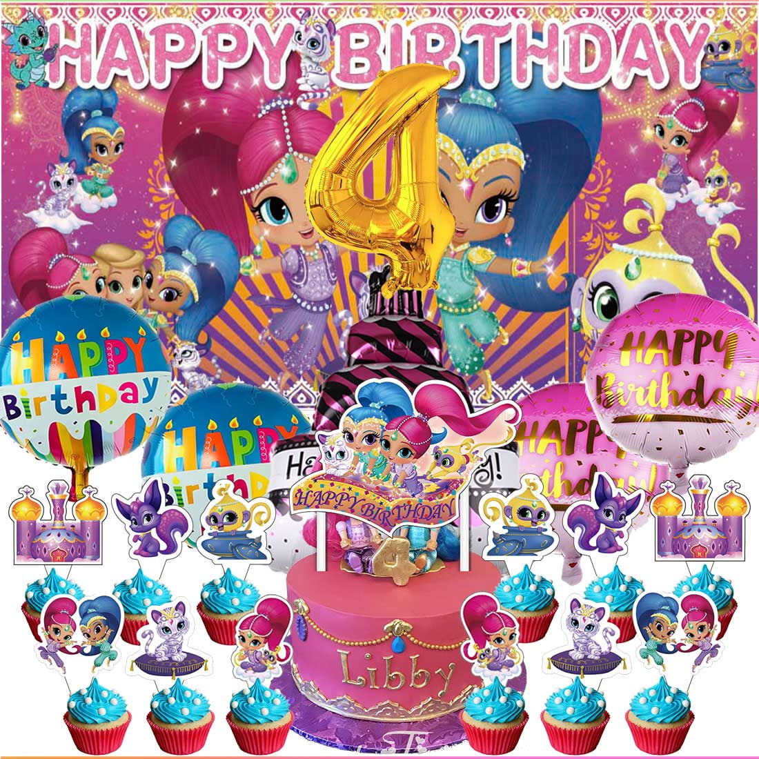 Shimmer and Shine Party Supplies Decor 4th Kit Balloons Birthday Cake ...