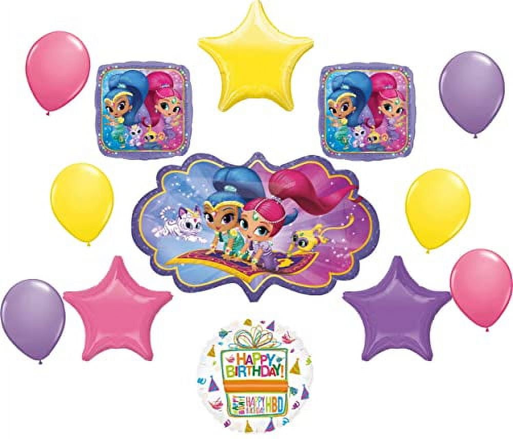 Shimmer and Shine Party Supplies Happy Birthday Balloon Bouquet ...