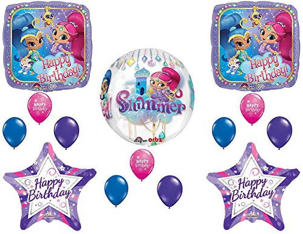 Shimmer and Shine Party Supplies Orbz Forever Balloon Happy Birthday ...