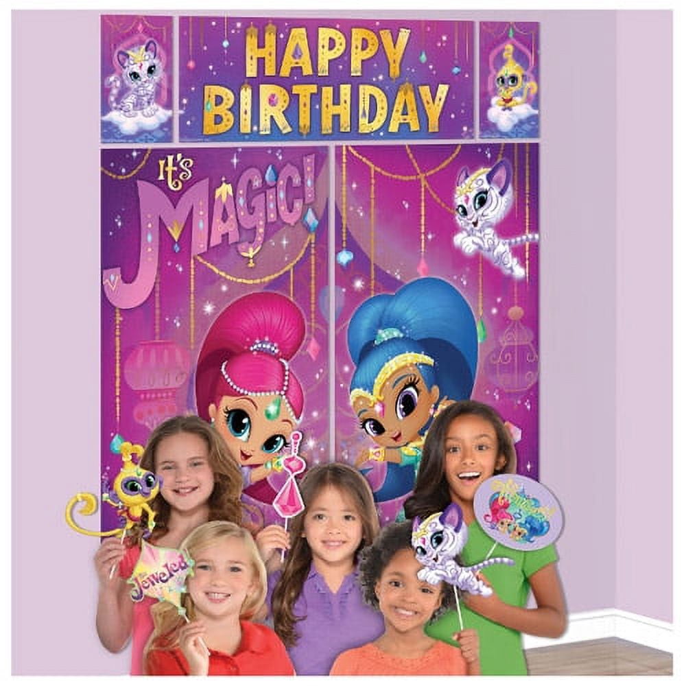 Shimmer and Shine Wall Poster Decorating Kit w/ Photo Props (17pc ...