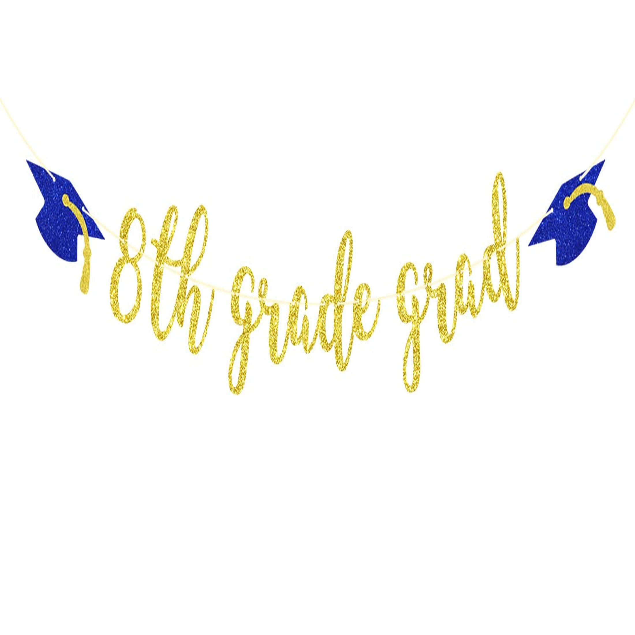 Shimmering Gold 8th Grade Graduation Banner, Class of 2024 Celebration ...