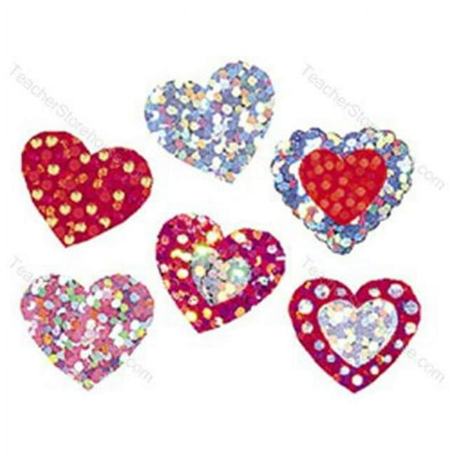 Shimmering Hearts Sparkle Stickers - Walmart.com