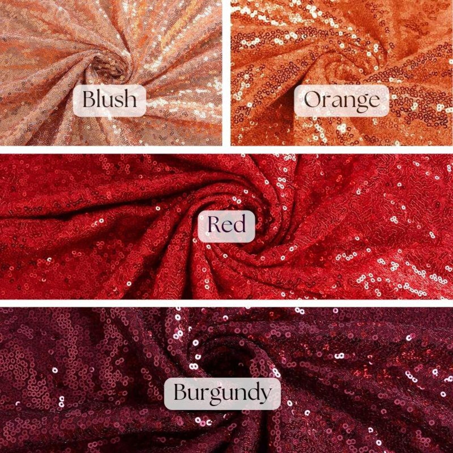 Shimmering Iridescent Sequin Fabric by the Yard – 3mm Sequins on ...