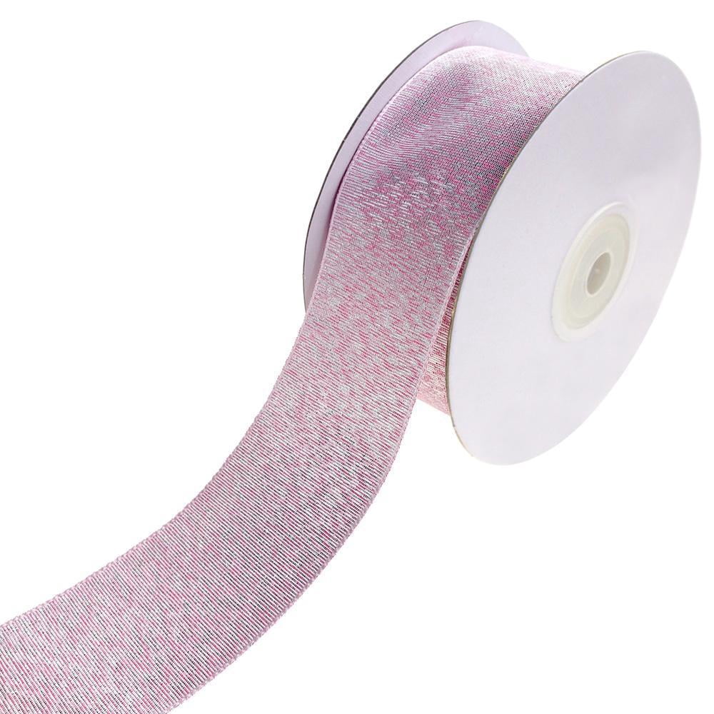 Shimmering Metallic Textured Weave Ribbon, Pink, 1-1/2-Inch, 10-Yard ...