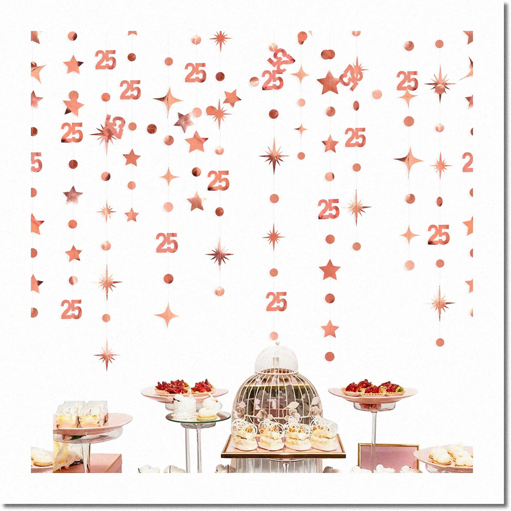 Shimmering Silver Jubilee: Rose Gold 25th Birthday Decorations with ...