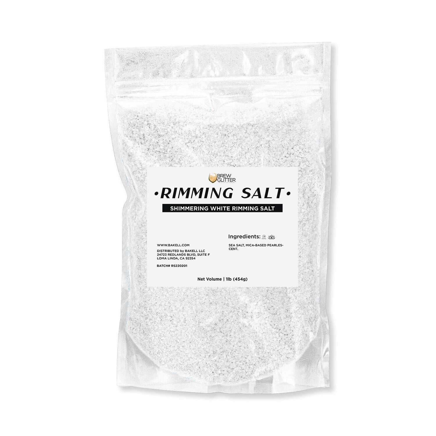 Brew Glitter - Shimmering White Drink Rimming Salt (1lb) Edible Glitter ...