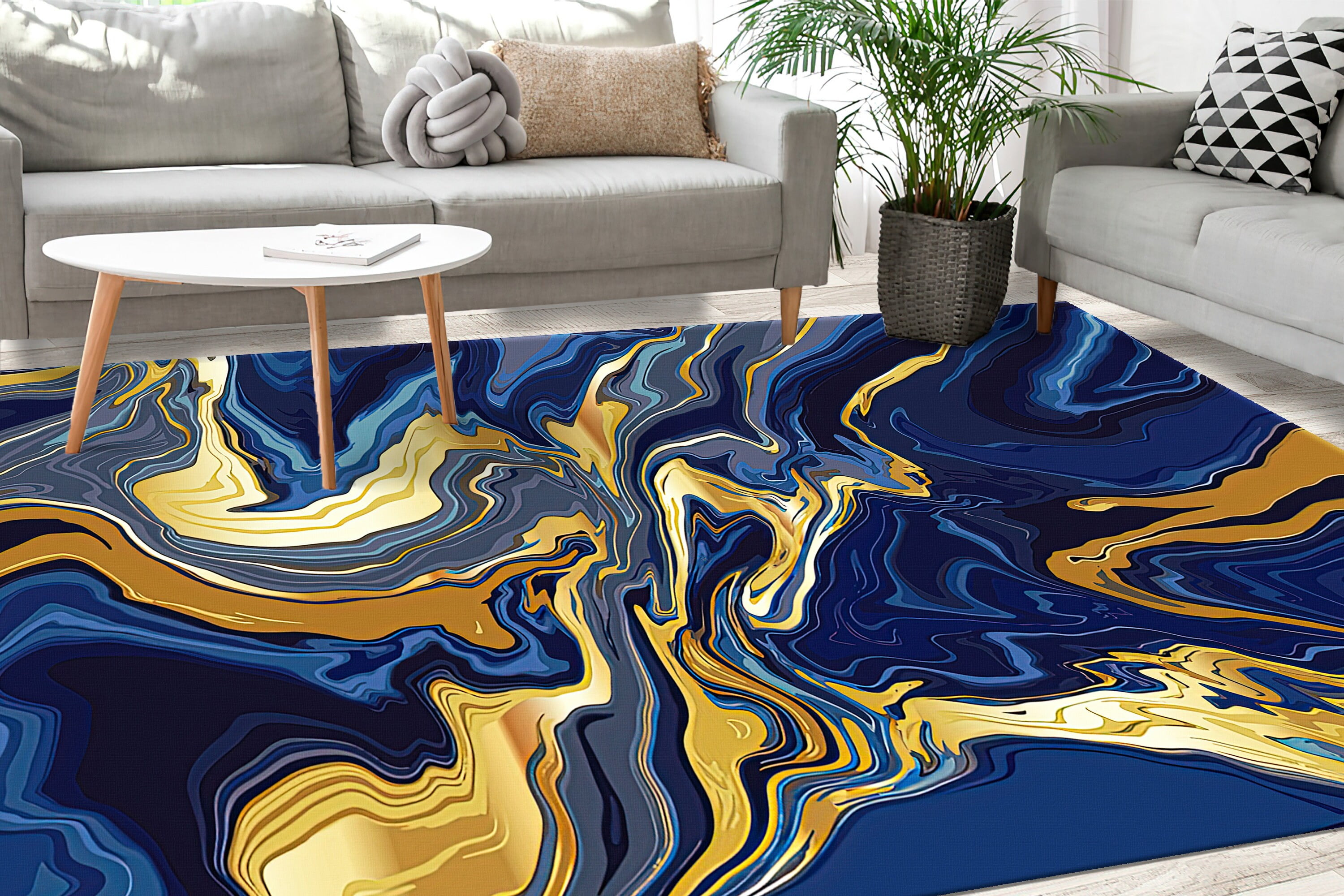 Shimmery Rugs, Modern Marble Rug, Living Room Rug, Marble Rug ...