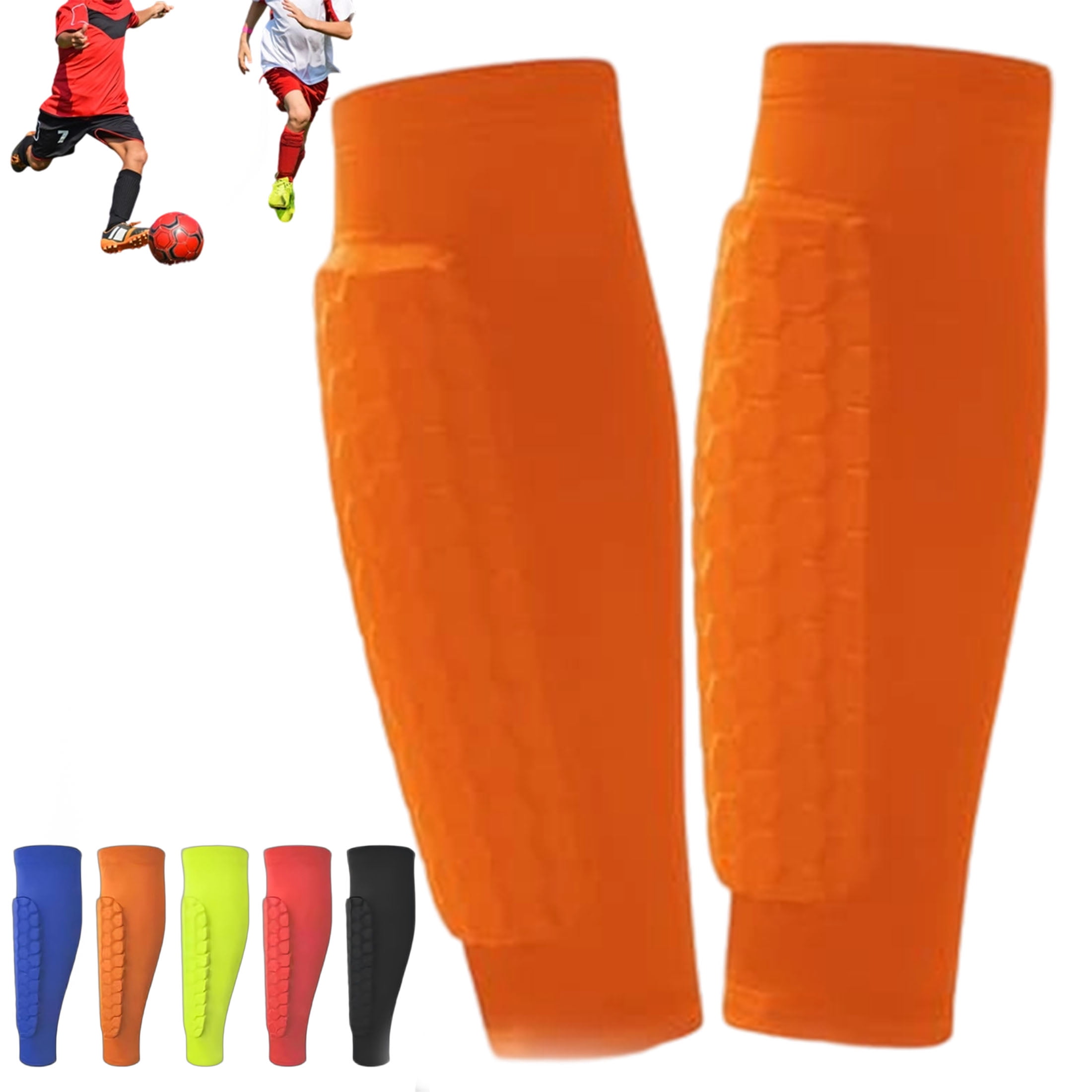 Shin Defender Shin Guards Kids 2 Pack - Honeycomb Padding Soccer Guards ...