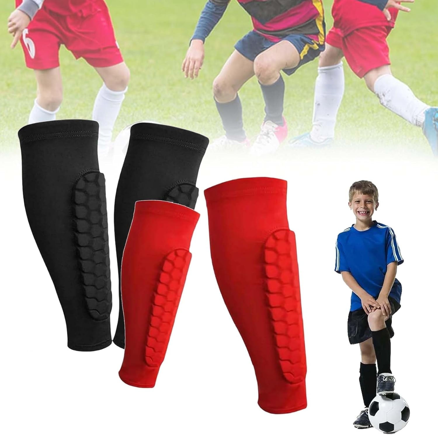 Shin Defender Shin Guards Kids, 2 Pack Shindefender Shin Guards Soccer ...