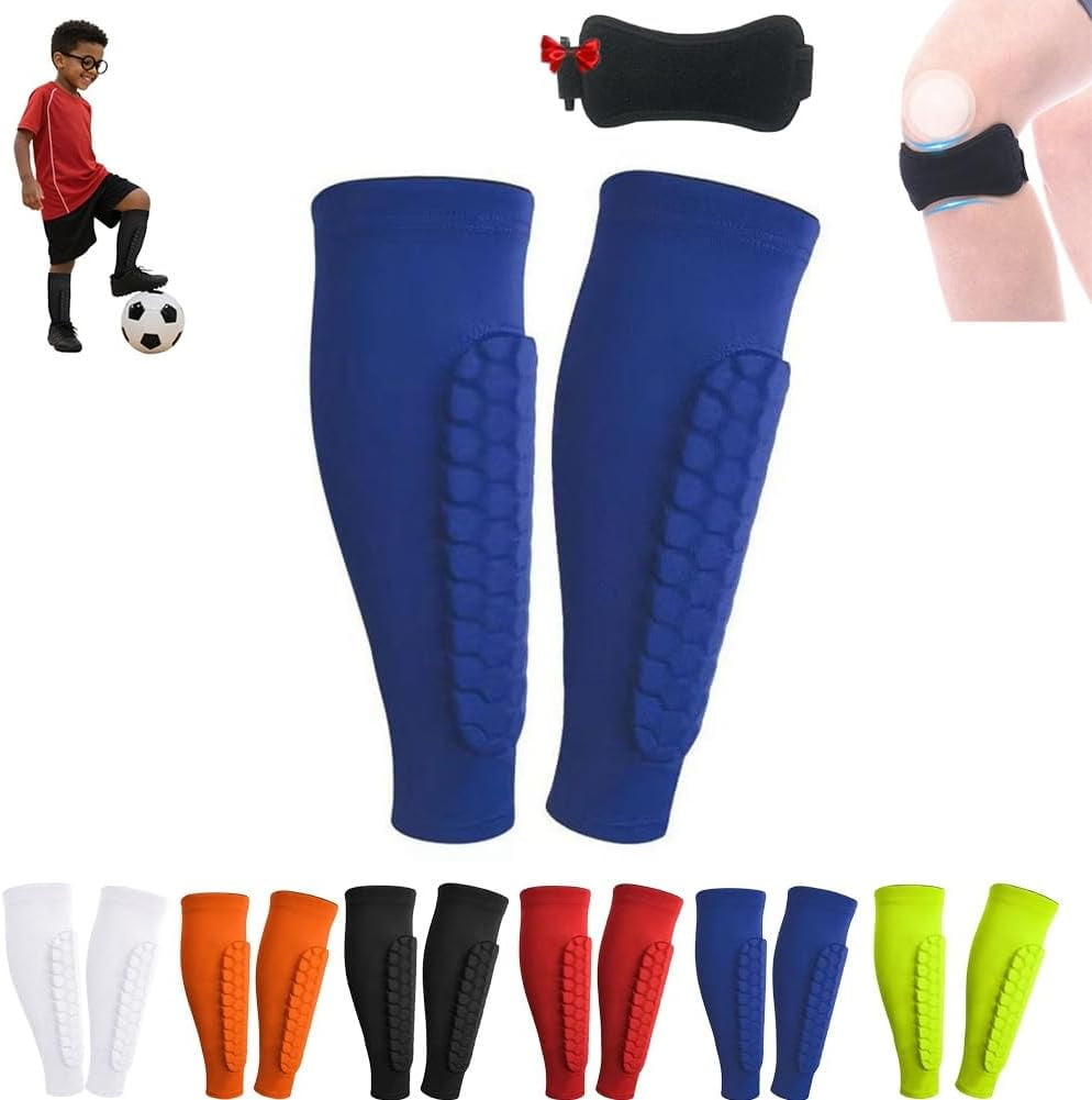 Shin Defender Shin Guards Kids 2 Pack, Upgrade Anti-Collision Calf Knee ...