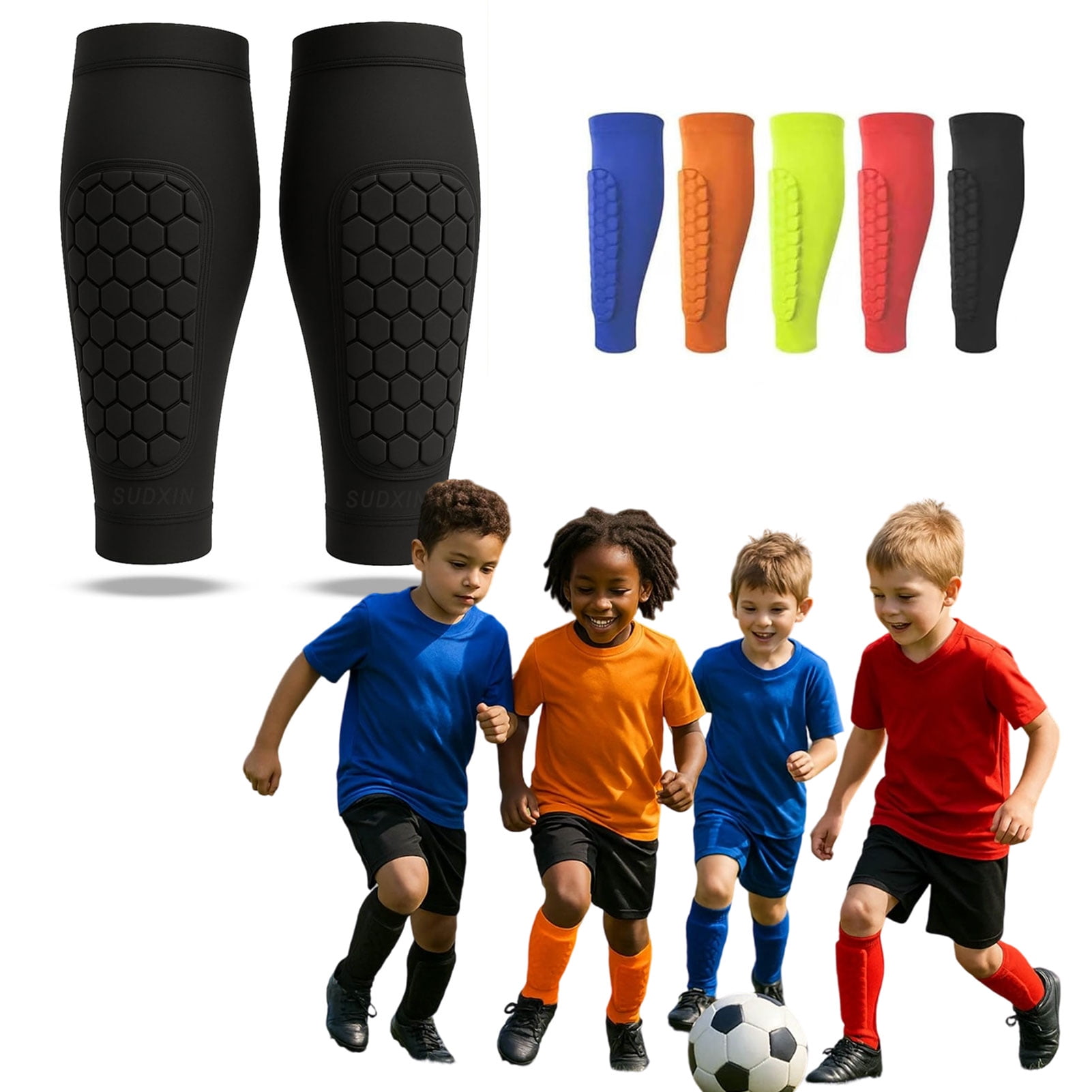 Shin Defender Shin Guards Kids, Mini Shin Guards with Honeycomb Padding ...