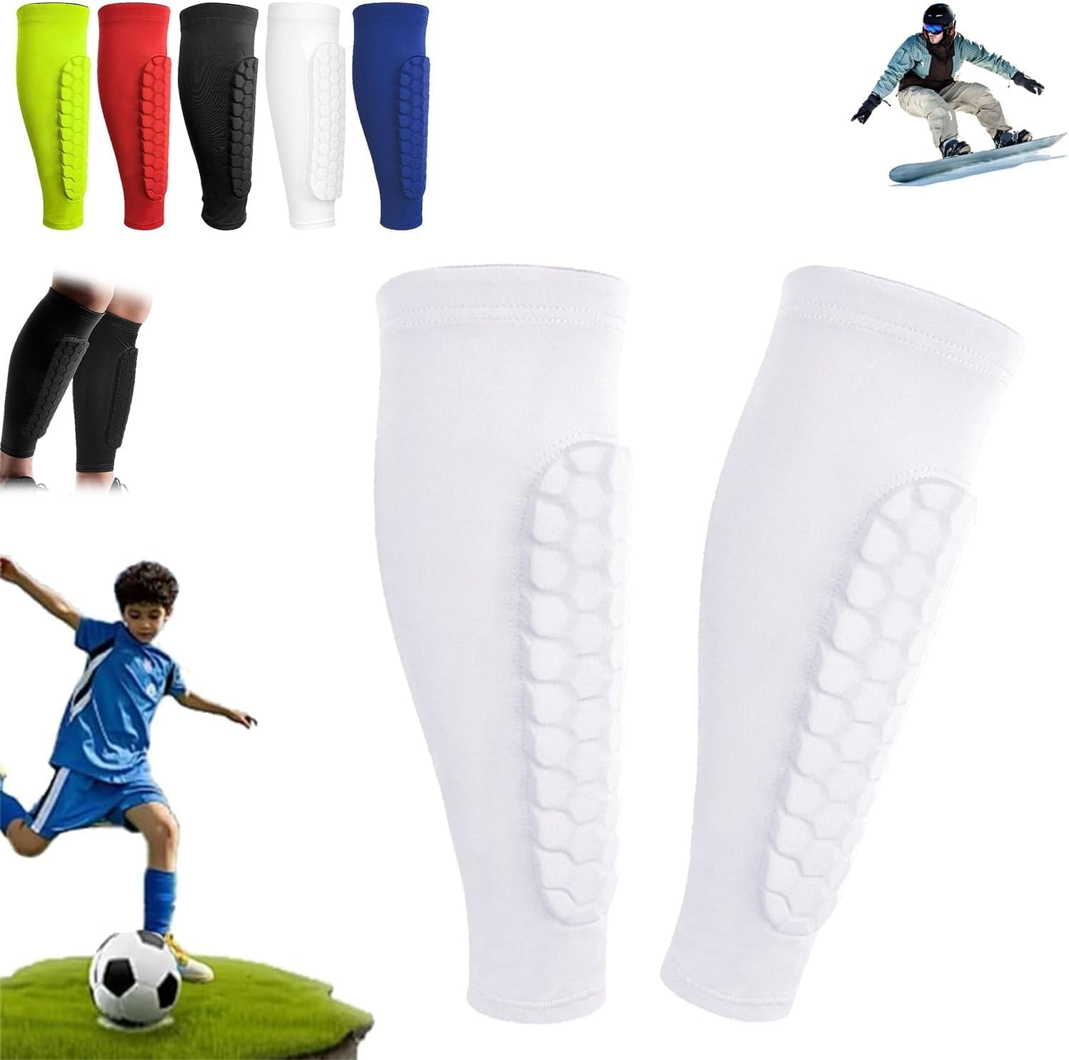 Shin Defenders Shin Guards Kids 2 Pack Shindefender Soccer Hockey Pads ...