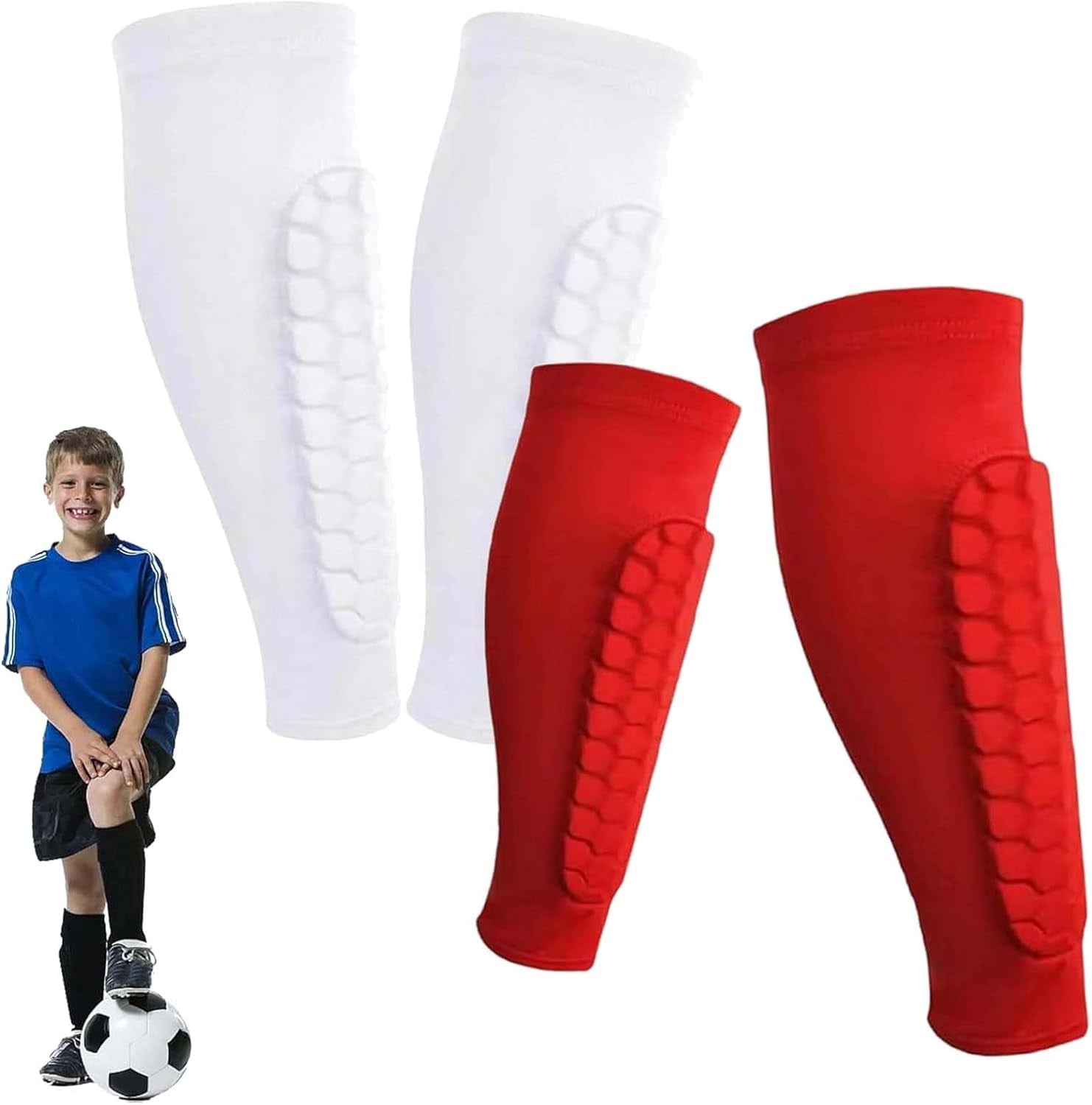 Shin Guards Kids,with Honeycomb Pads, Lightweight Calf Protective ...