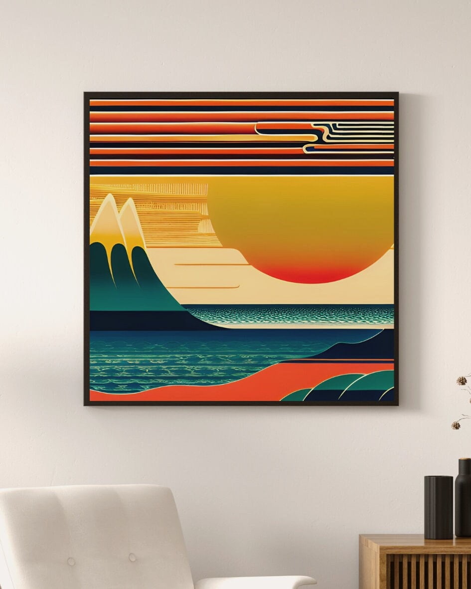 Shin-Ohashi - Japanese Art Deco Style Canvas Wall Art - Walmart.com