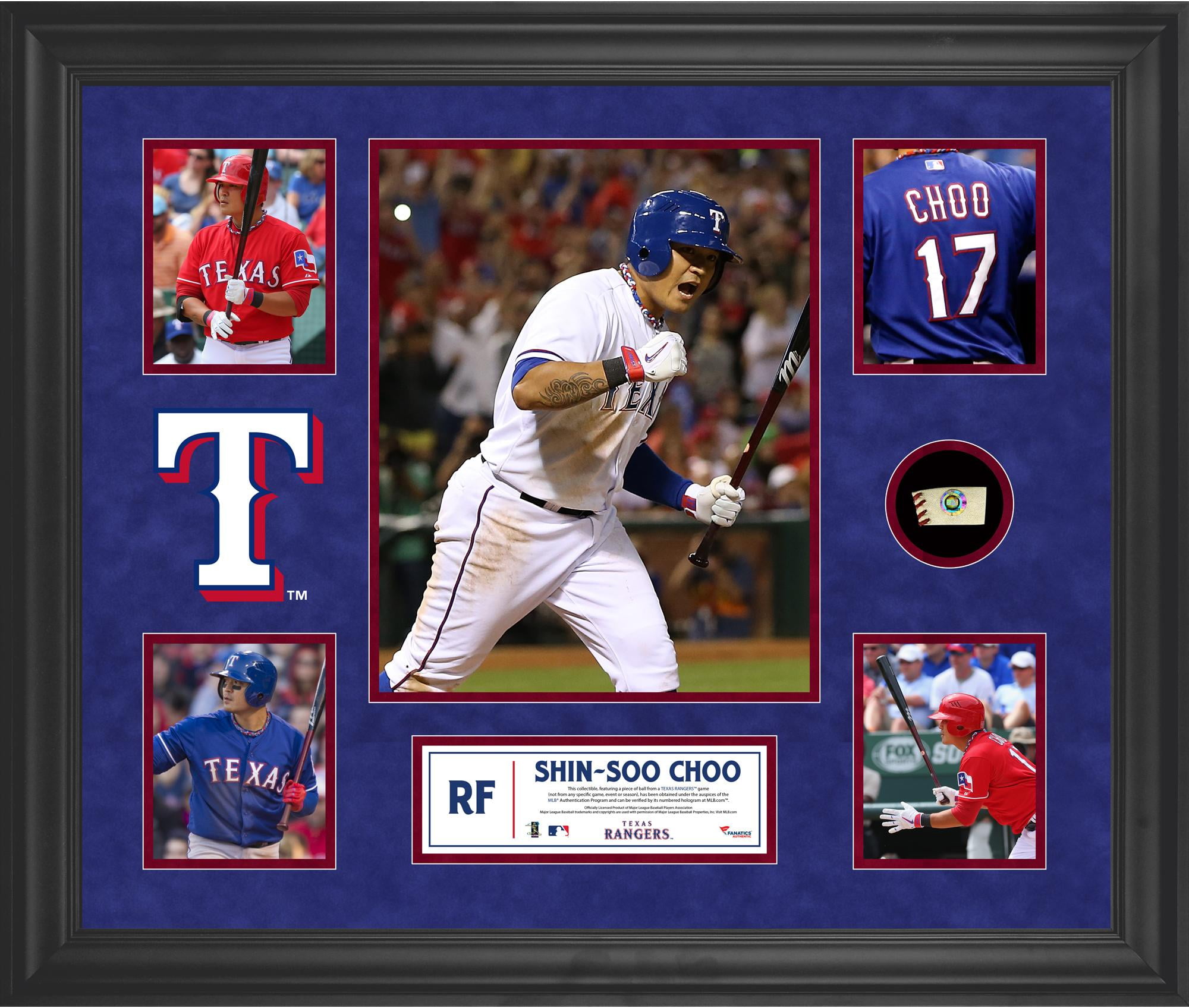 Shin-Soo Choo Texas Rangers Framed 5-Photograph Collage with Piece of ...