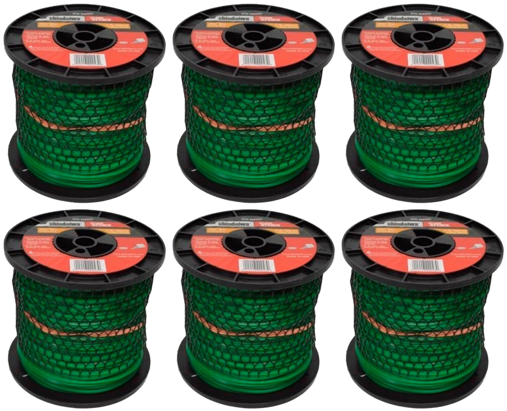 Shindaiwa Genuine 6-Pack of Grass Attack 5 Lb Spool .095" (dia.) Square ...