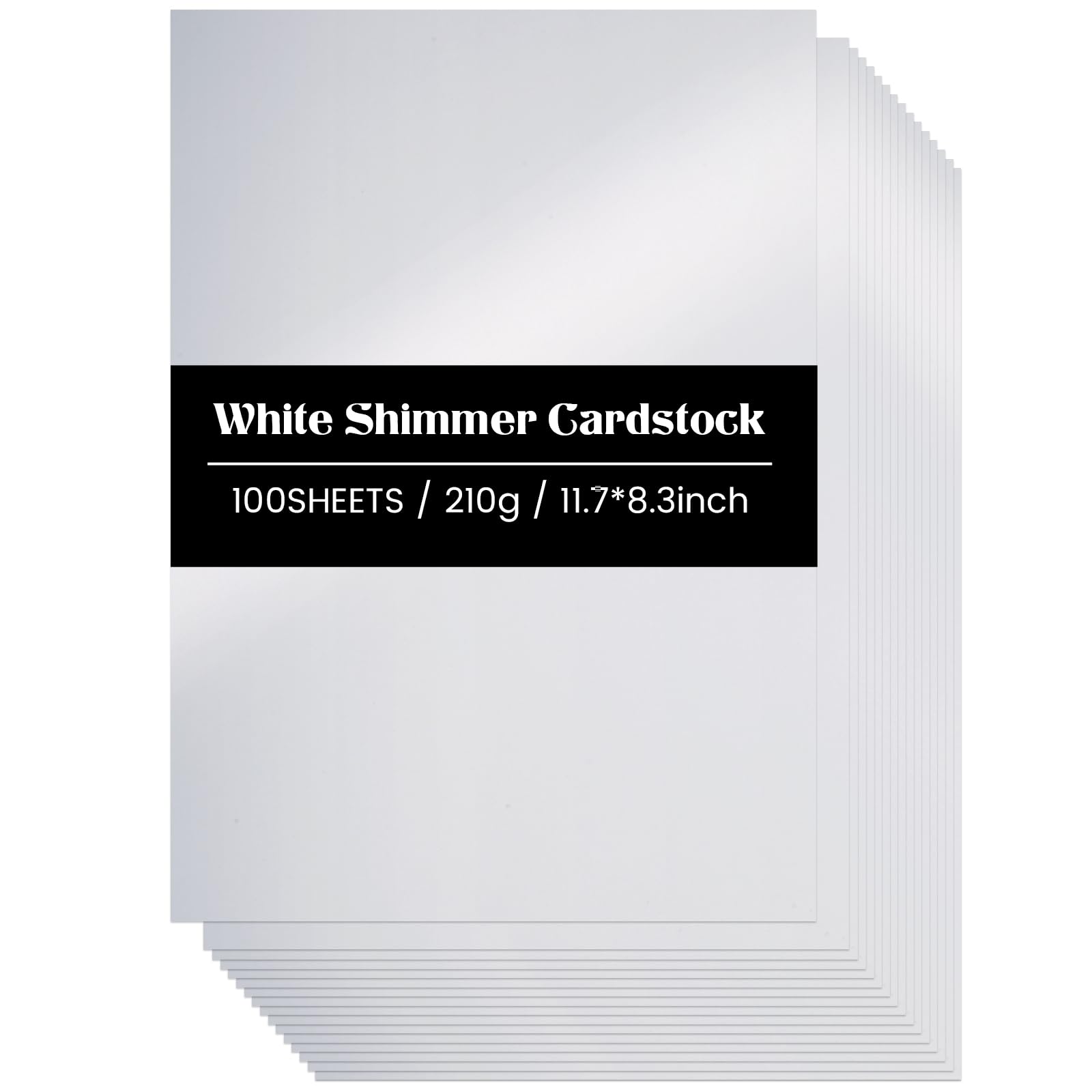 Shindel 100 Sheets White Shimmer Cardstock, 8.5 x 11 Inches Premiun ...