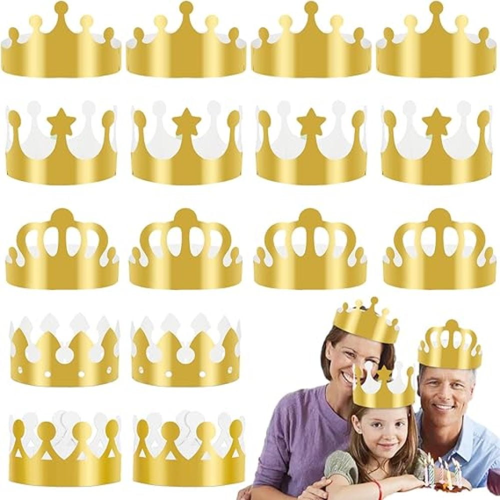Royal Touch To Your Event With Gold Foil Crowns, Adjustable Size Party ...