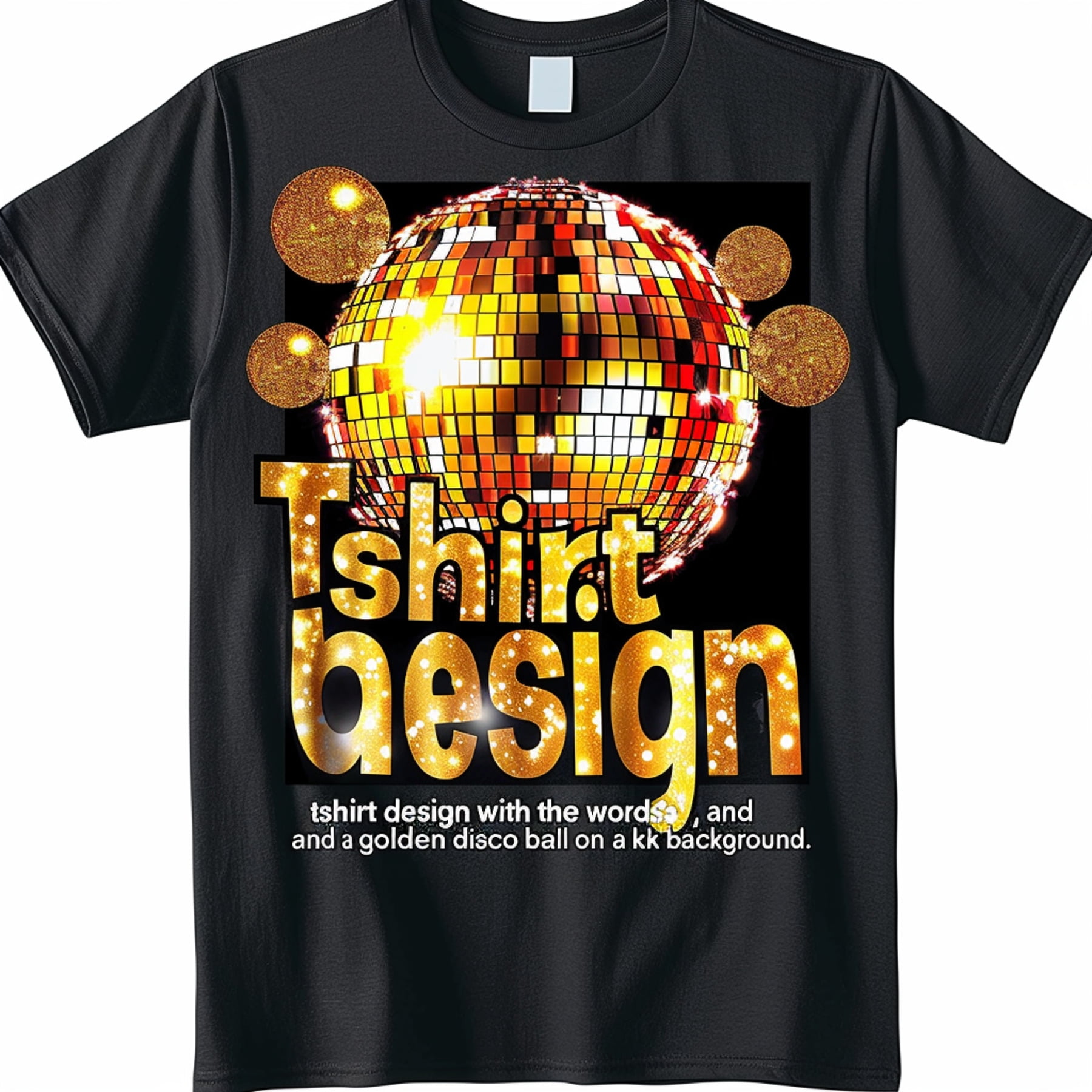 Shine Bright Like a Disco Queen in Our Golden Disco Ball Design Black ...